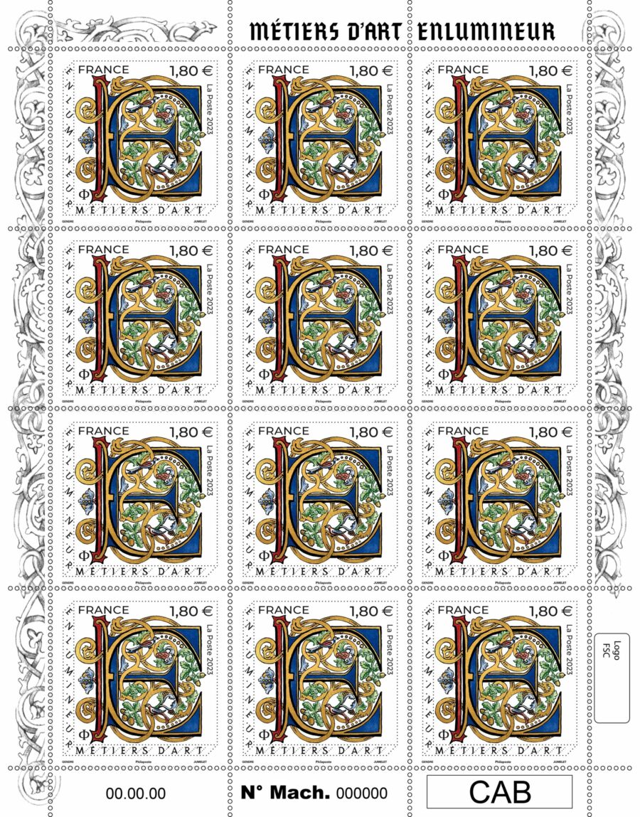 Florence Gendre dédicace le timbre métier d'art Enlumineur - Art du ...